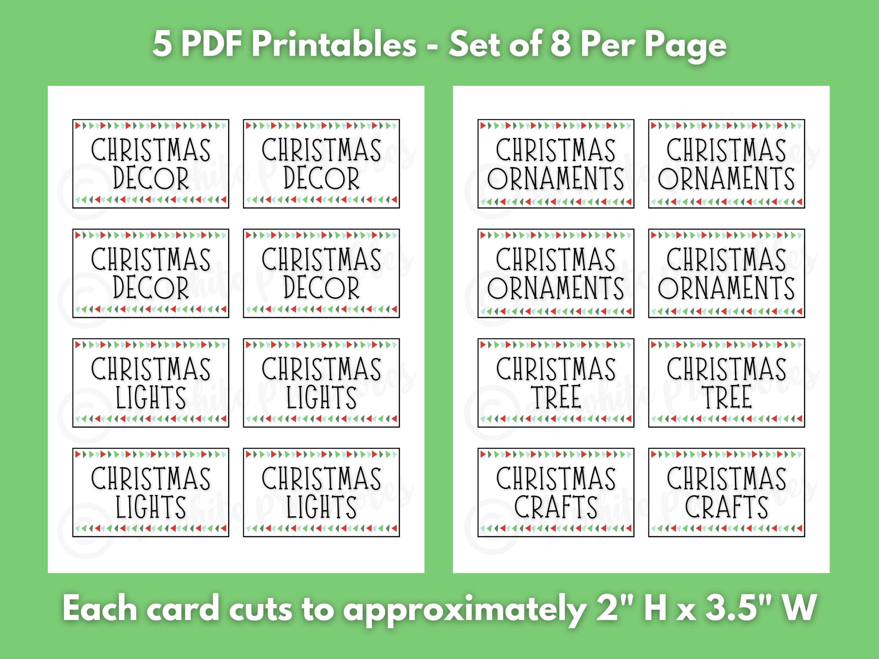 Printable Christmas Storage Labels, Holiday Decor Tags (PDF) - Etsy