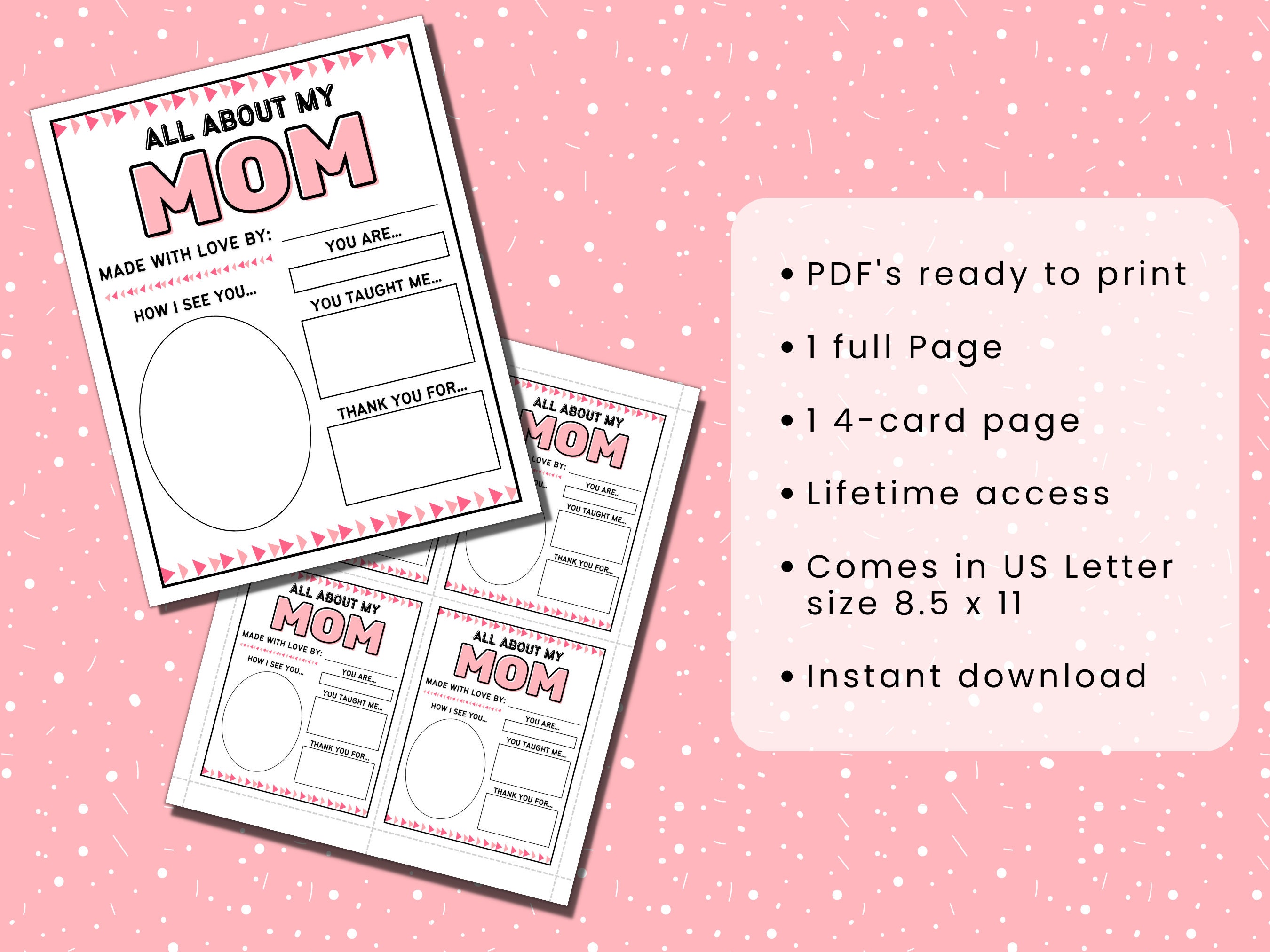 All About My Mom Birthday Questionnaire for Kids - Etsy