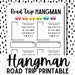 Hangman Game Printable | Kids Road Trip Fun | Summer Activity | Car ...