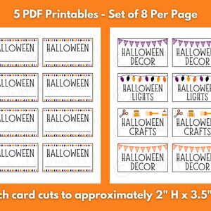 Halloween Printable Storage Labels Tags Instant Download PDF Format Fun ...