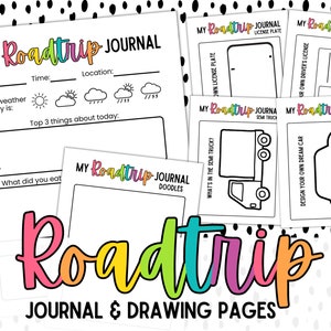 Road Trip Journal for Kids | Car Ride Drawing Pages | Travel Journal ...