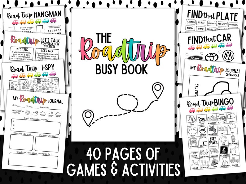 Road Trip Games Printable Activities | Family Vacation Scavenger Hunt ...