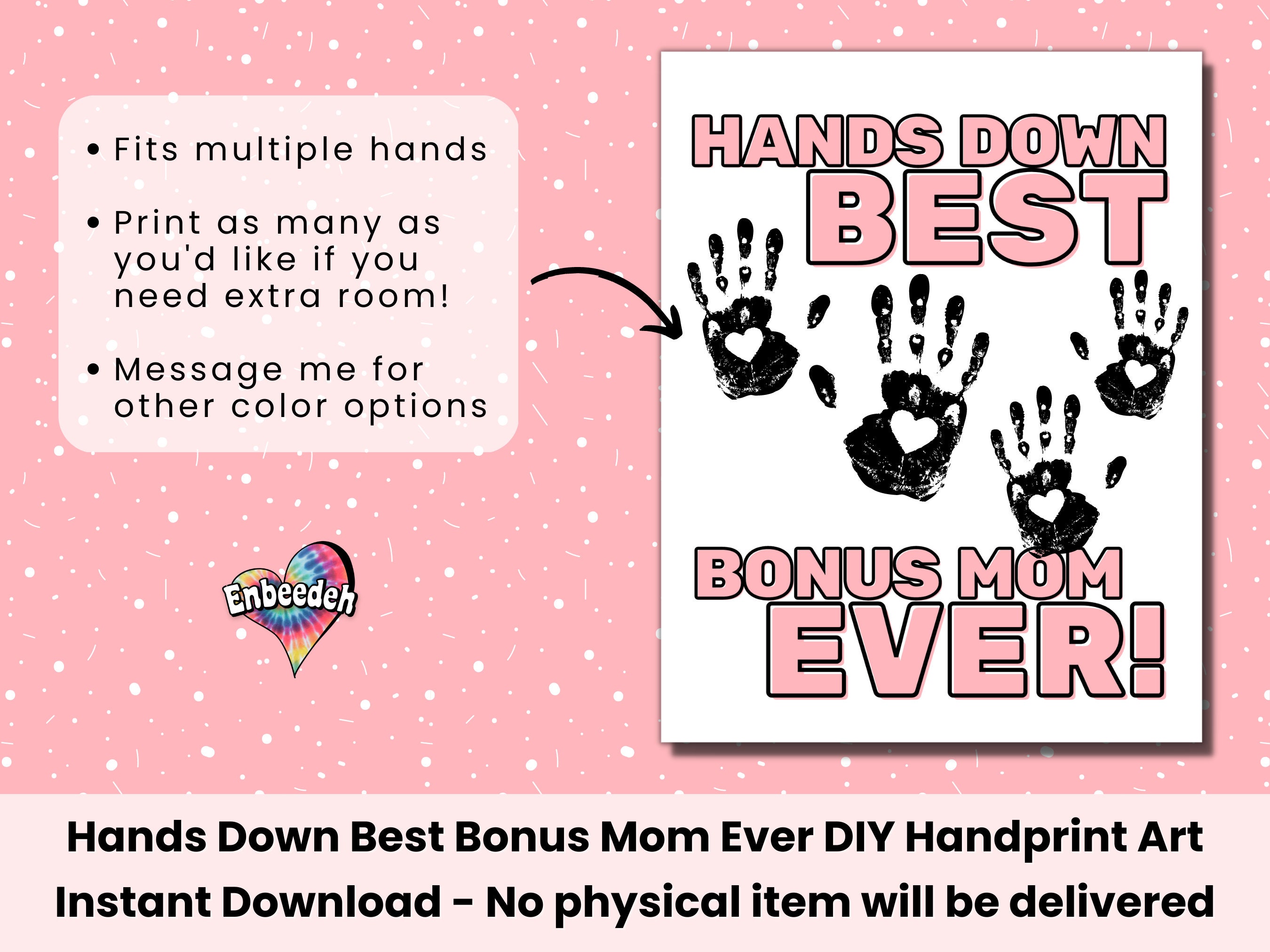 Bonus Mom Gift DIY Handprint Craft Mother's Day 2023 Daycare Activities ...