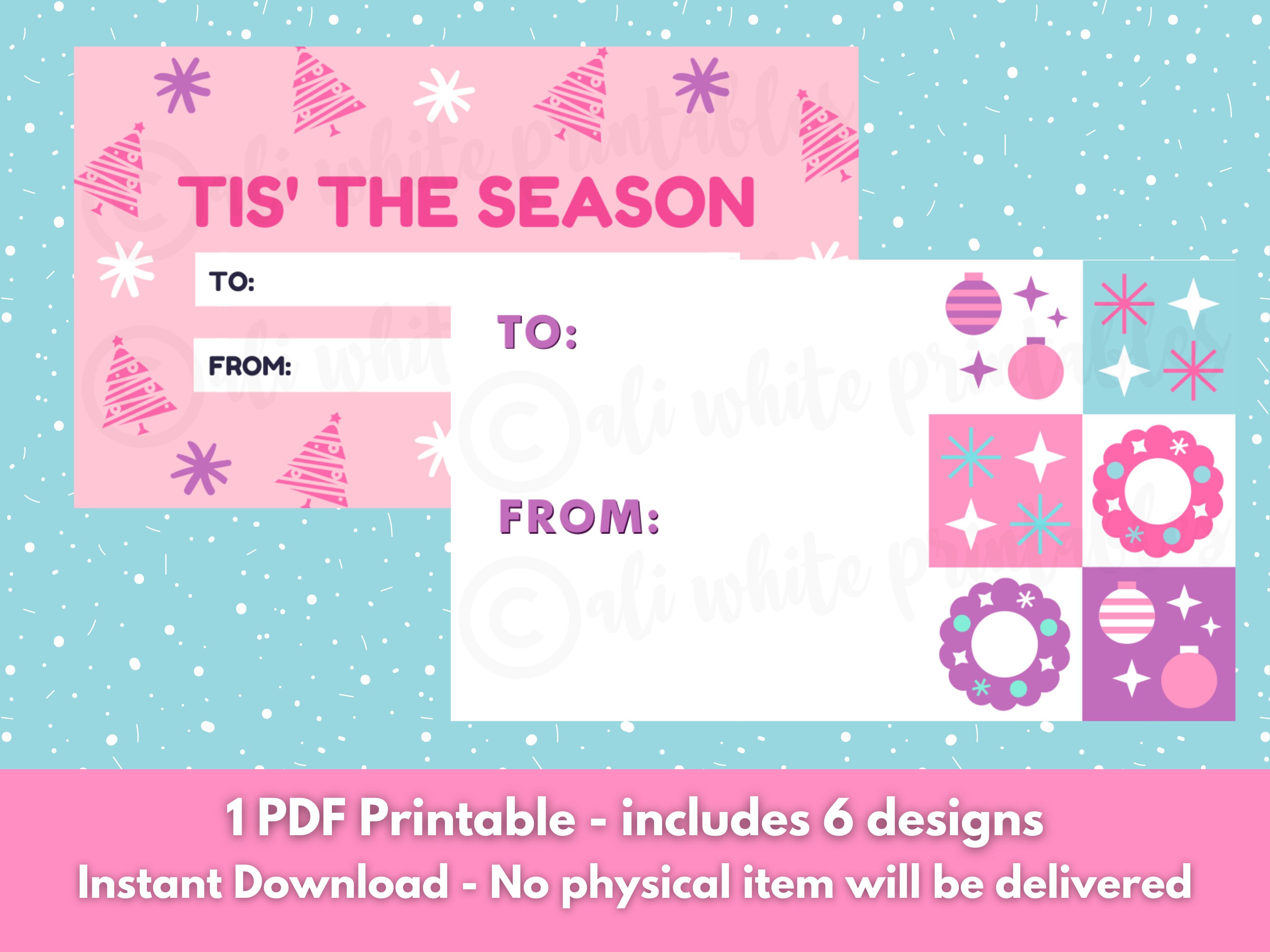 Christmas Gift Tags Printable PDF Christmas Party Holiday Fun Download ...