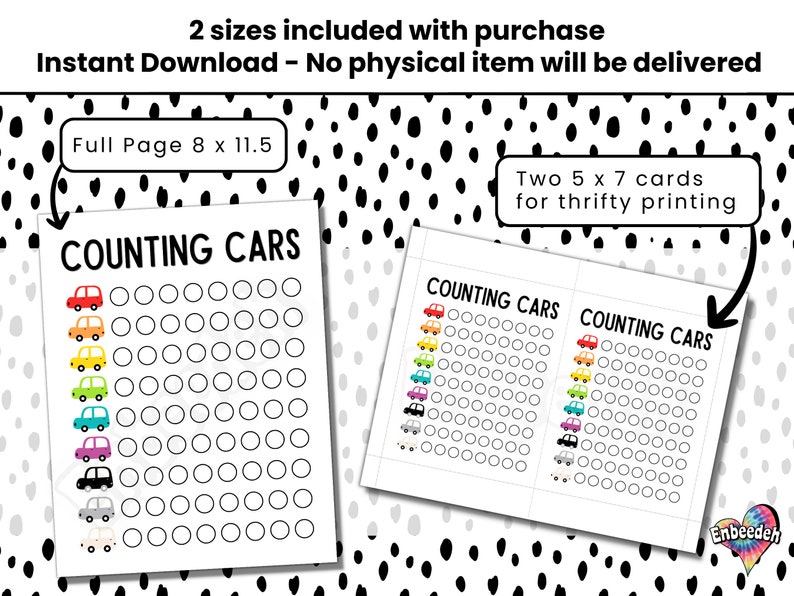 Counting Colored Cars Printable | Kids Road Trip Fun | Summer Activity ...