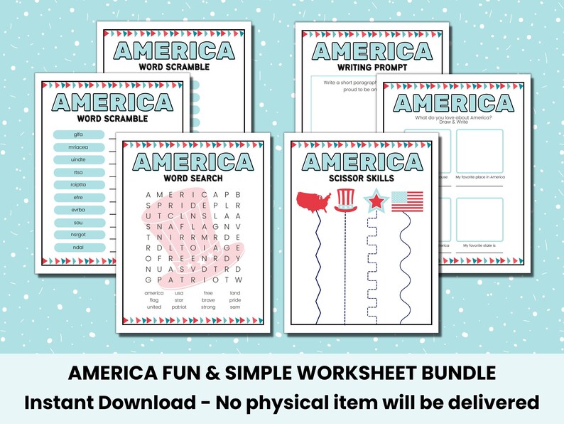 4th of July Activities for Kids | America Worksheets BBQ Fun | Learning ...