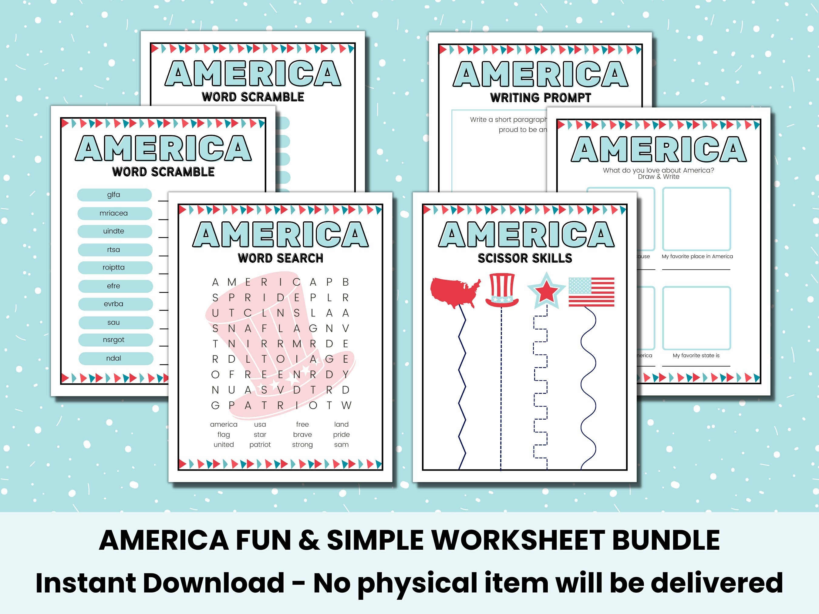 4th of July Activities for Kids | America Worksheets BBQ Fun | Learning ...