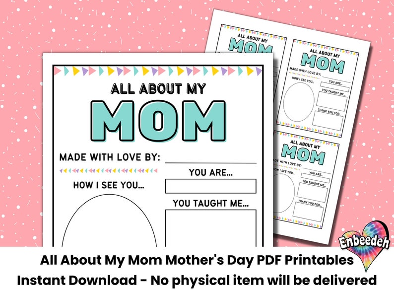 All About My Mom Questionnaire DIY Gift All About My Mom - Etsy