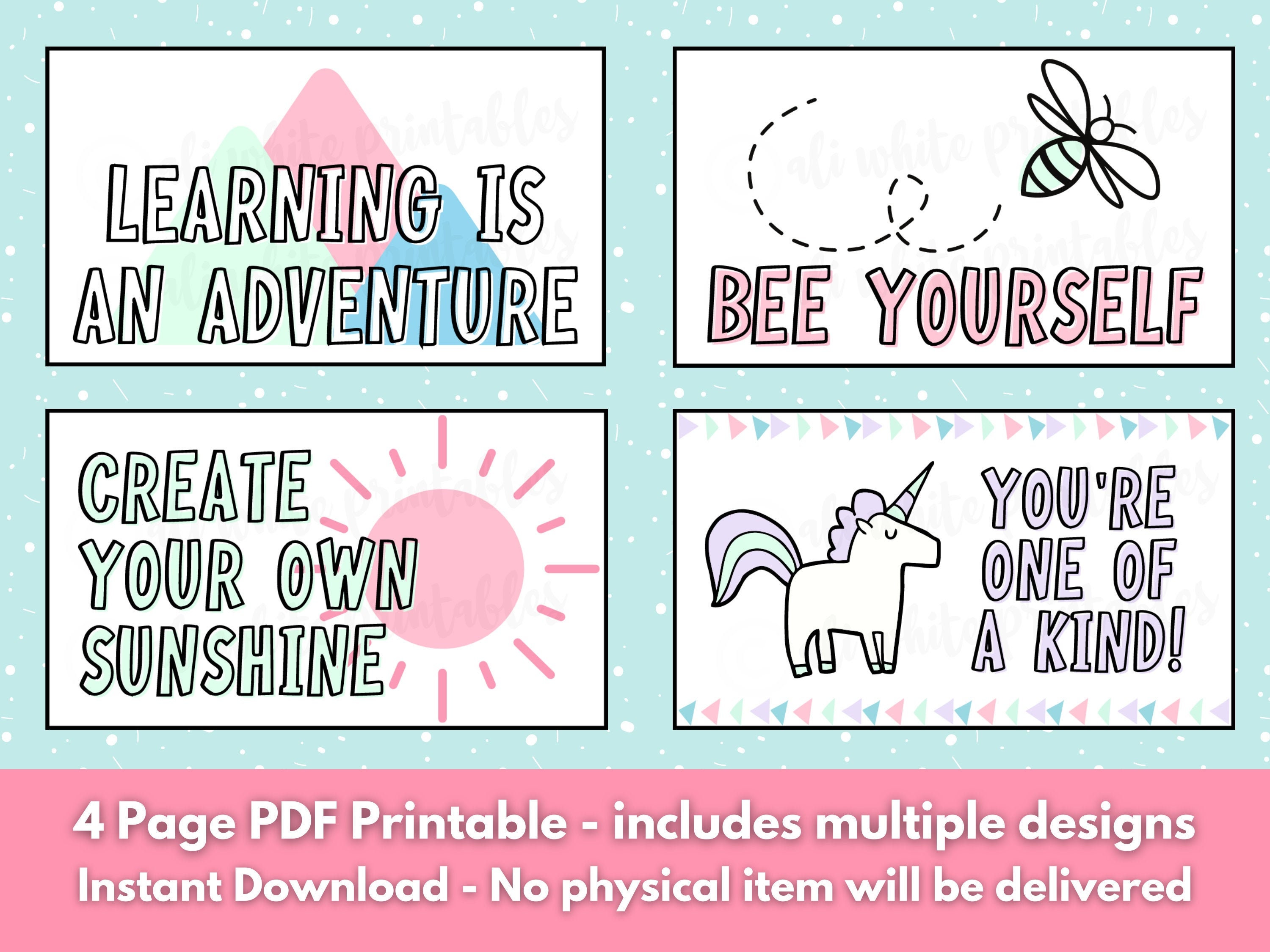 Printable Notes for Kids | Notes for Daughter | Fun Colorful Bright ...