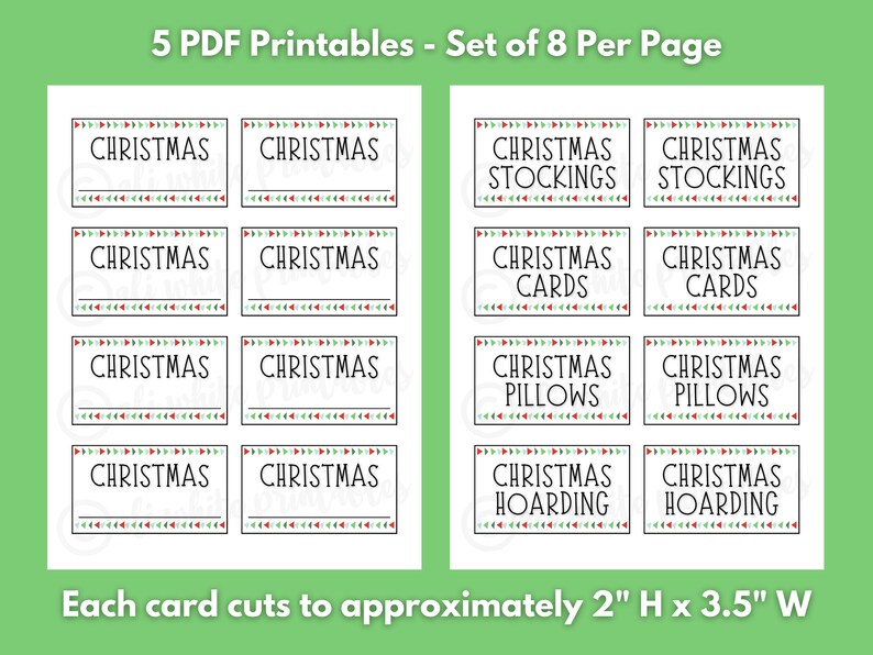 Printable Christmas Storage Labels, Holiday Decor Tags (PDF) - Etsy