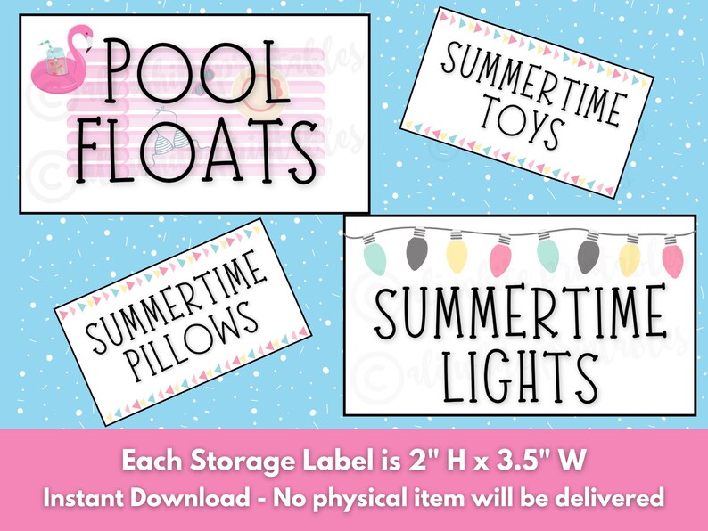 Summer Storage Labels Tags | Printable PDF | Pool Storage | Outside ...