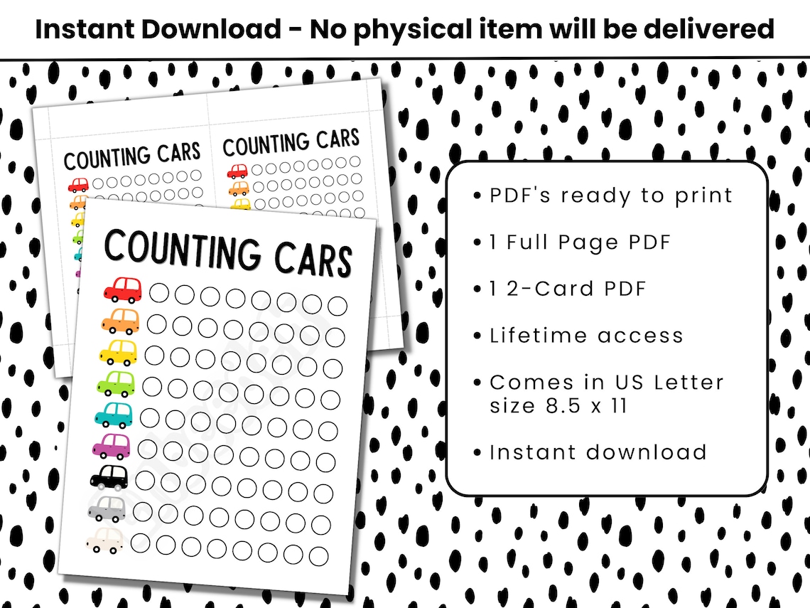 Counting Colored Cars Printable | Kids Road Trip Fun | Summer Activity ...