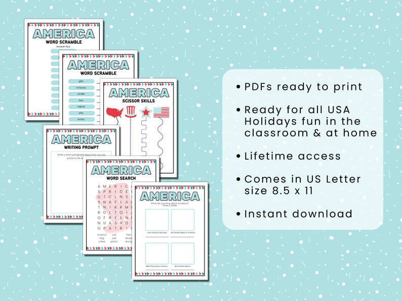 4th of July Activities for Kids | America Worksheets BBQ Fun | Learning ...