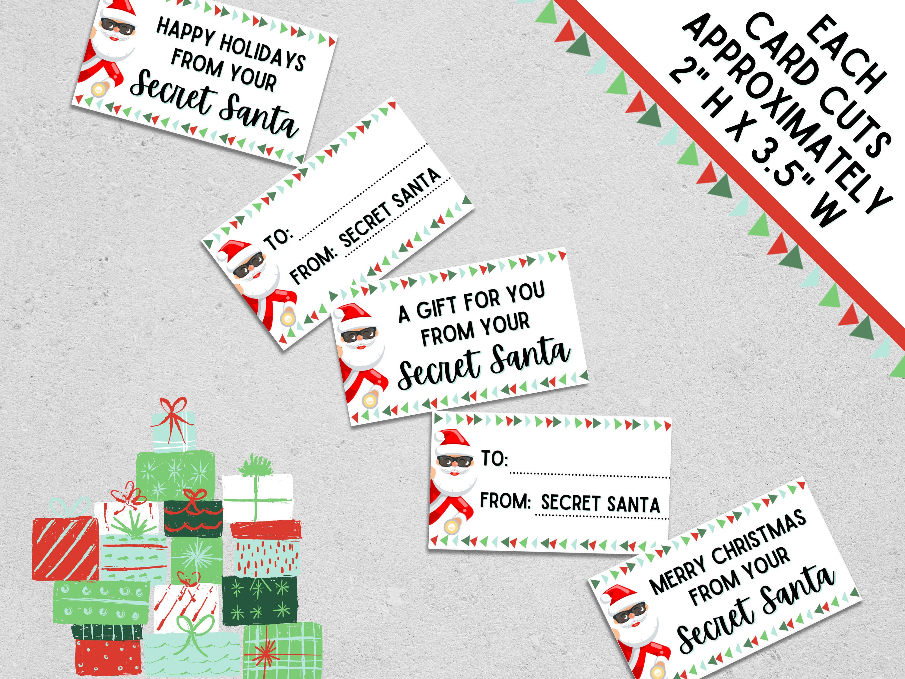 Secret Santa Printable Modern Gift Tags Gift Exchange PDF Christmas ...