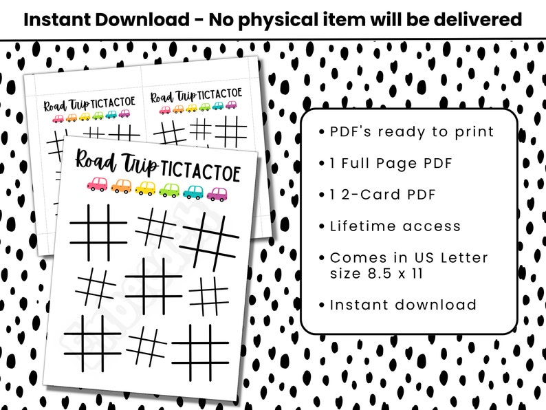 Tic Tac Toe Game Printable | Kids Road Trip Fun | Summer Activity | Car ...