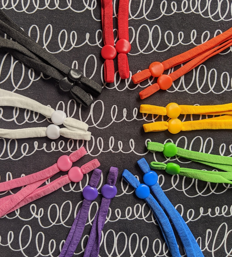 Elastic Earloop Bundle of 5 Pair With Silicone Adjusters - Etsy