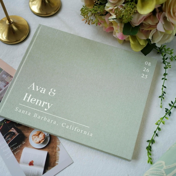 Linen Guest Book - Etsy