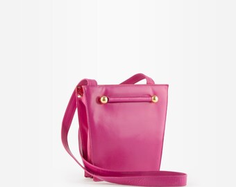 Hot Pink Leather Bag | Etsy