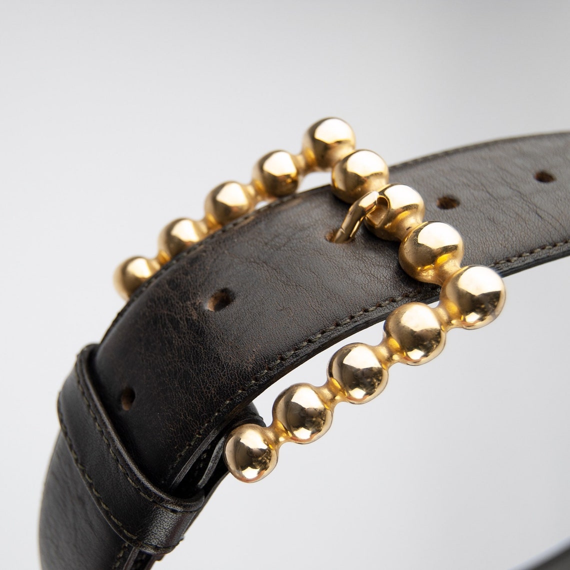 90s Belt Vintage Leather Belt Brown Leather Belt Statement - Etsy