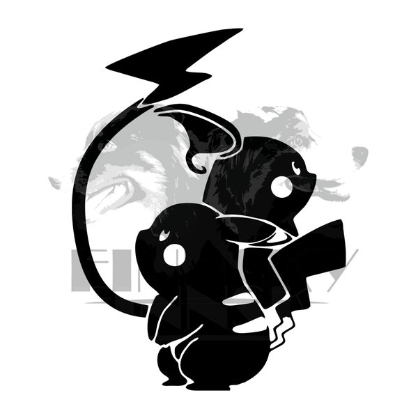 Pikachu and Raichu Svg - Etsy