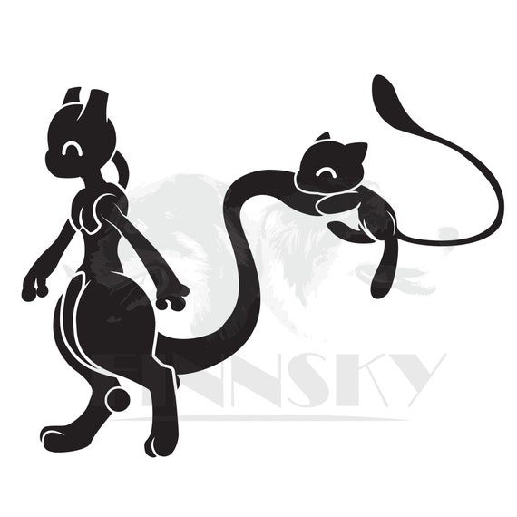 Mewtwo and Mew SVG - Etsy