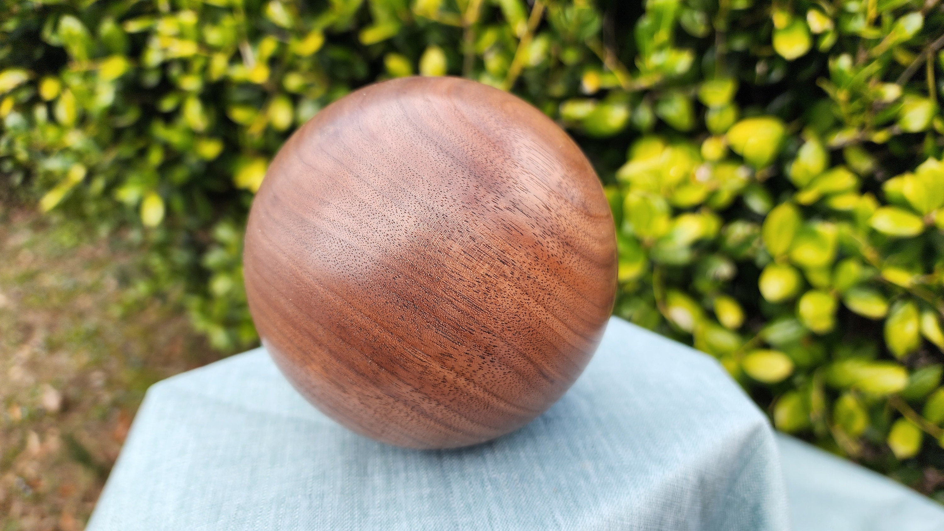 Wooden Sphere -- Spherical Wood Sculpture -- Unique Handcrafted Wood ...