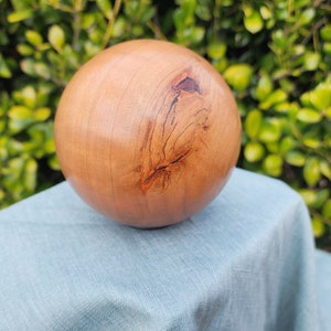 Wooden Sphere -- Spherical Wood Sculpture -- Unique Handcrafted Wood ...