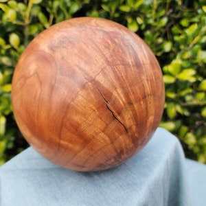 Wooden Sphere -- Spherical Wood Sculpture -- Unique Handcrafted Wood ...
