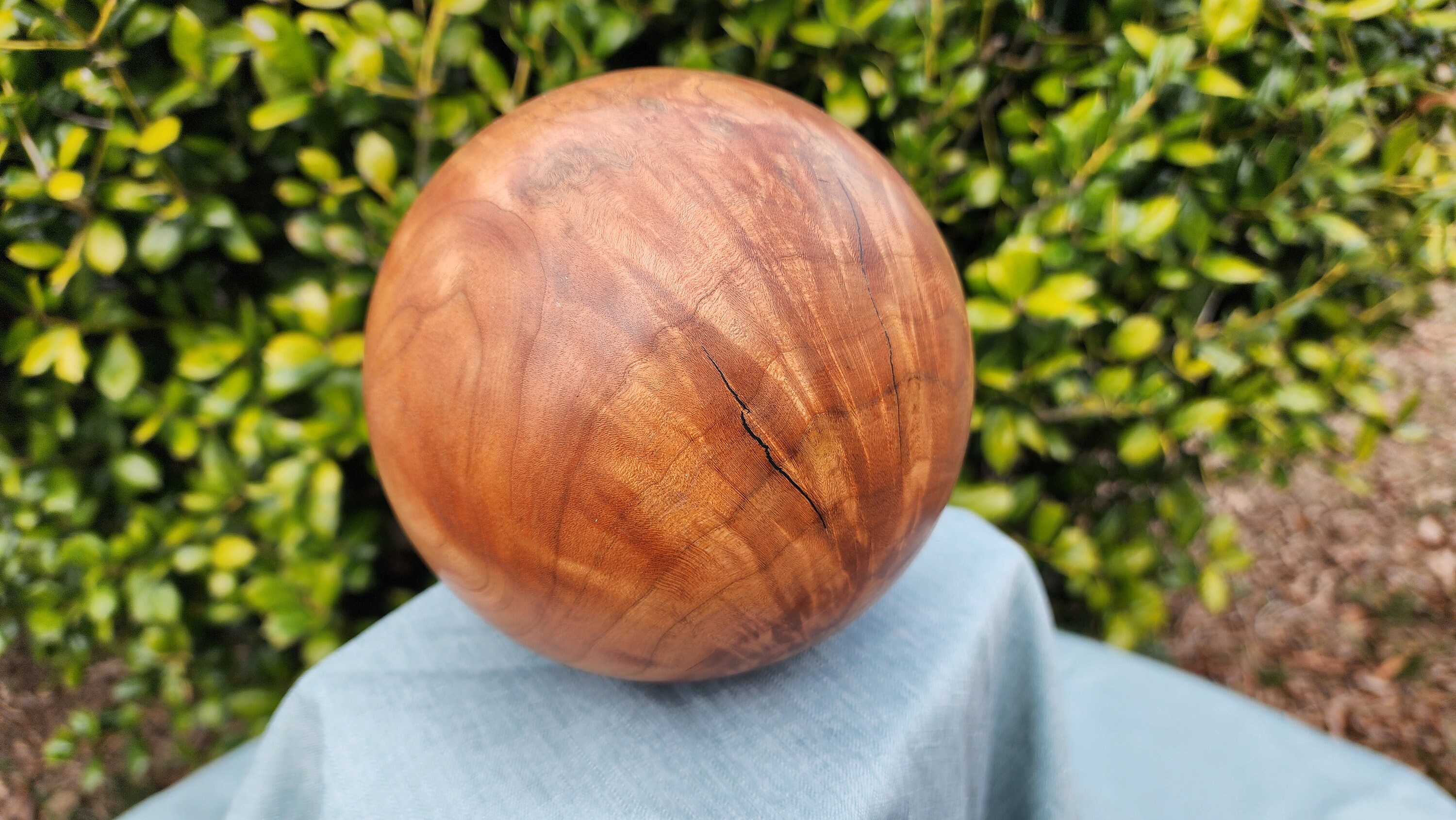 Wooden Sphere -- Spherical Wood Sculpture -- Unique Handcrafted Wood ...