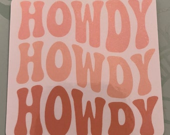 Howdy Smiley Face Sticker Howdy Sticker Western Sticker - Etsy