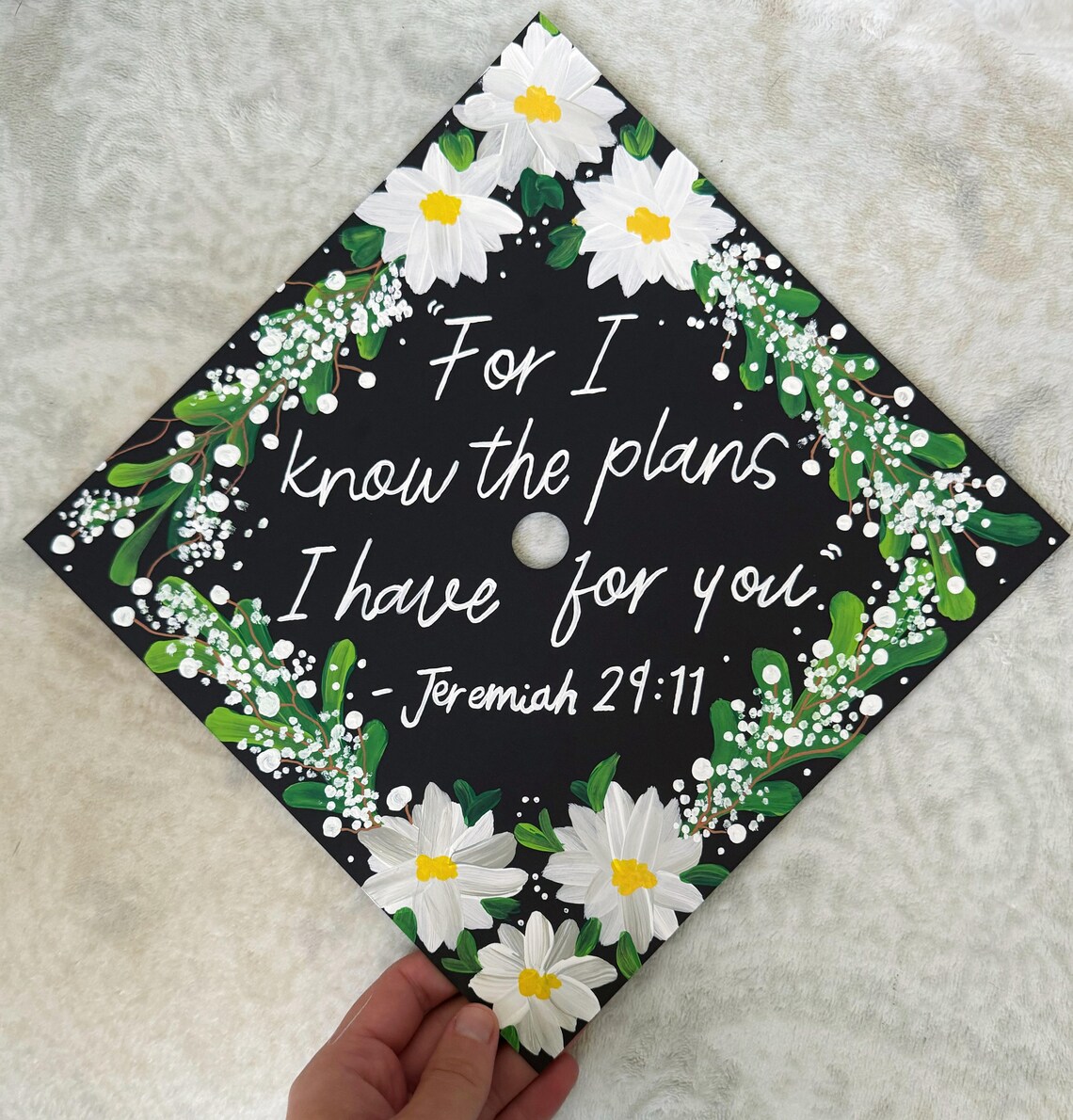 Custom Graduation Cap / Floral Graduation Cap Decor / Senior Gift ...