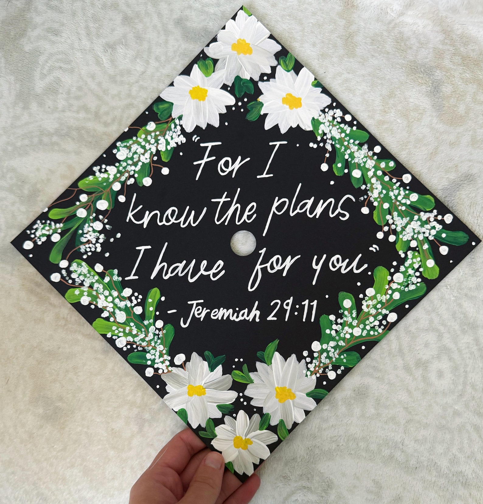 Custom Graduation Cap / Floral Graduation Cap Decor / Senior Gift ...
