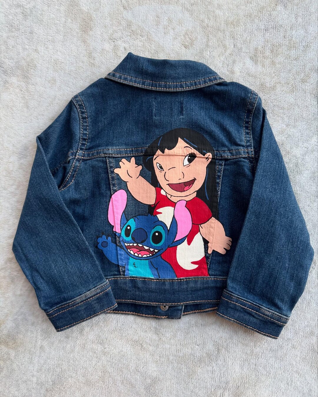 Lilo and Stitch Denim Jacket Kids Jackets Hand Painted Jacket Lilo and ...