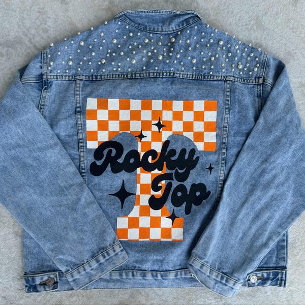 Lets Go Girls Denim Jacket / Painted Denim Jacket / Custom Jacket ...