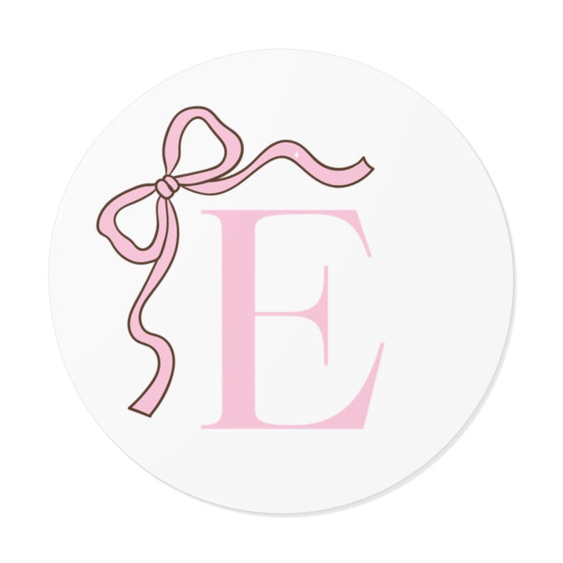 Letter E Personalized Initial Bow Stickers - Custom Vinyl Decals for ...