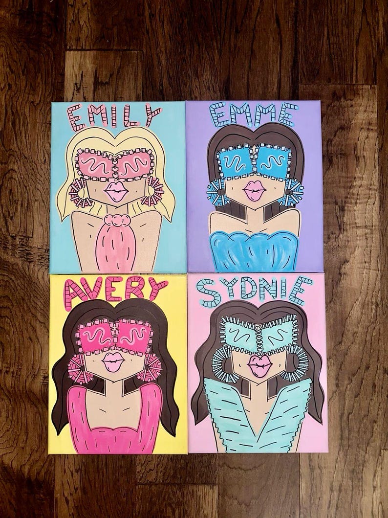 Custom Girly Portrait - Etsy