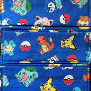 Face Mask With Pokémon Blue Child & Adult Sizes - Etsy