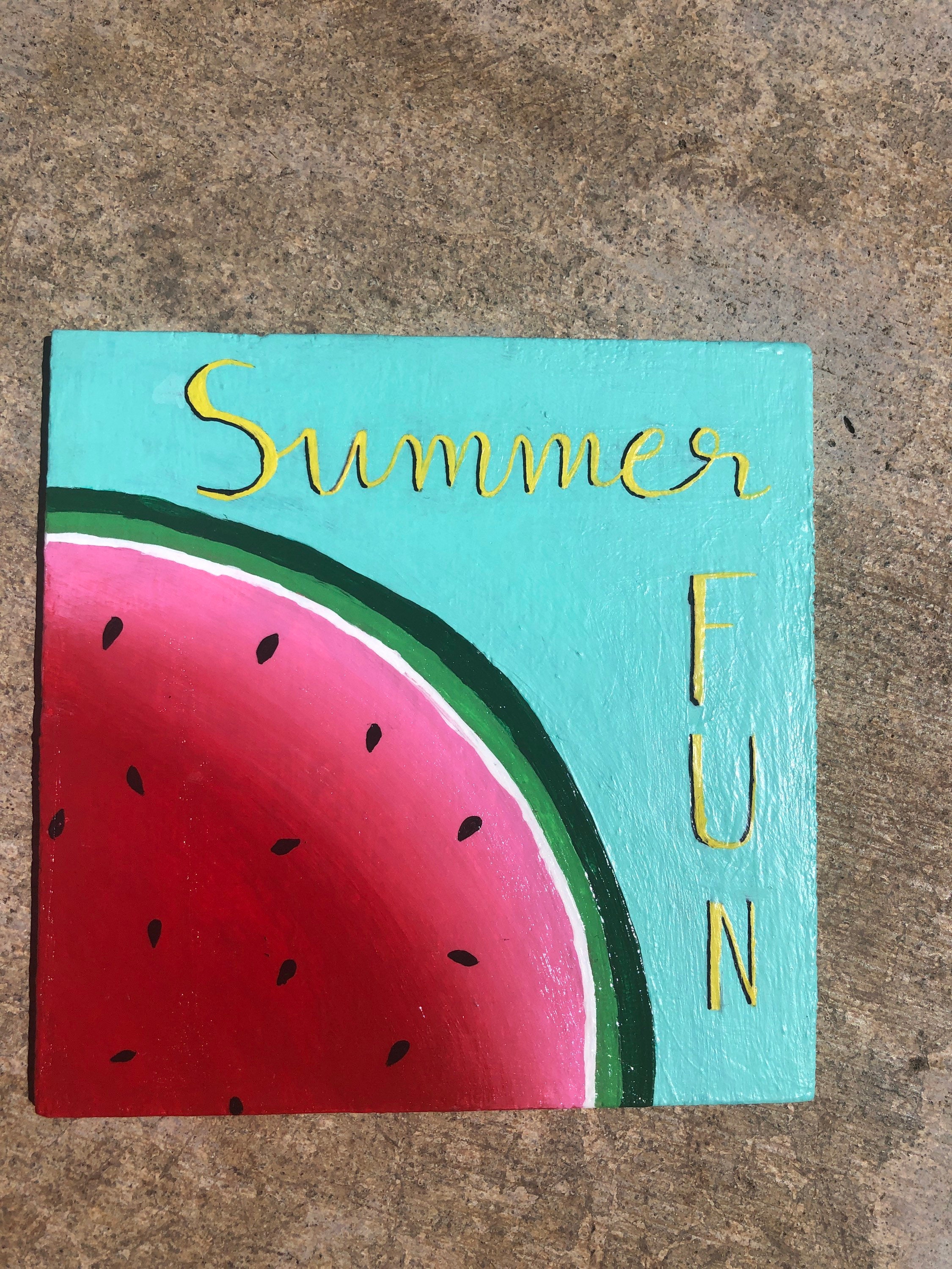 Summer Fun Watermelon Painting - Etsy