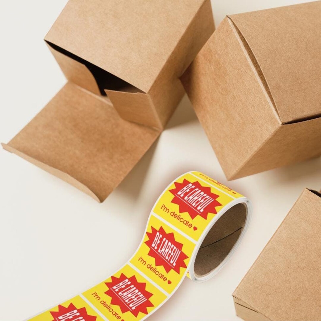 Cute Fragile Labels Sticker Roll for Small Business Packaging Trendy ...