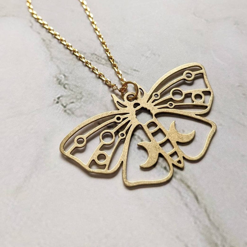 Moth Necklace - Etsy