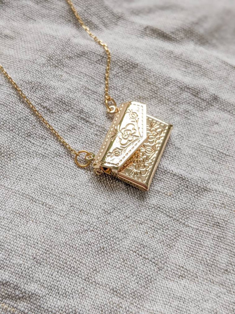 Secret Compartment Envelope Necklace Romanic Envelope Locket - Etsy
