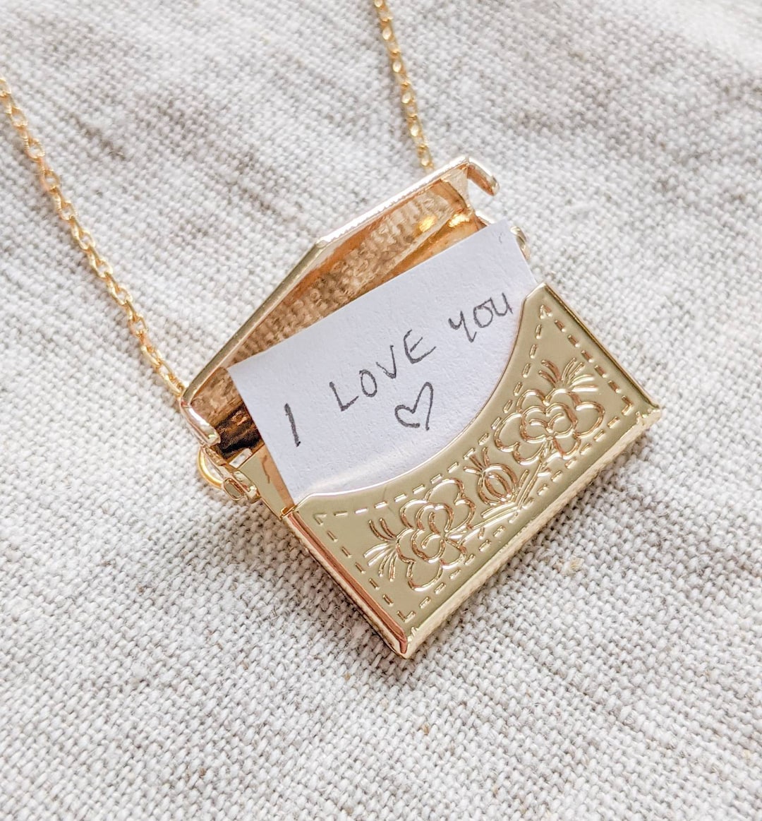 Secret Compartment Envelope Necklace, Romanic Envelope Locket, Vintage ...