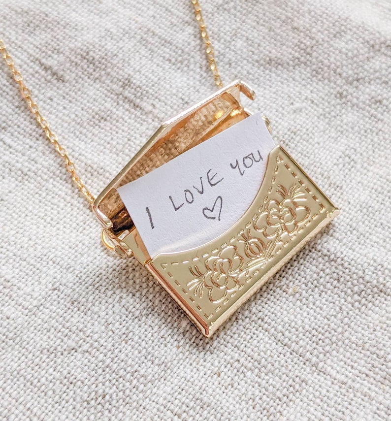 Secret Compartment Envelope Necklace Romanic Envelope Locket - Etsy