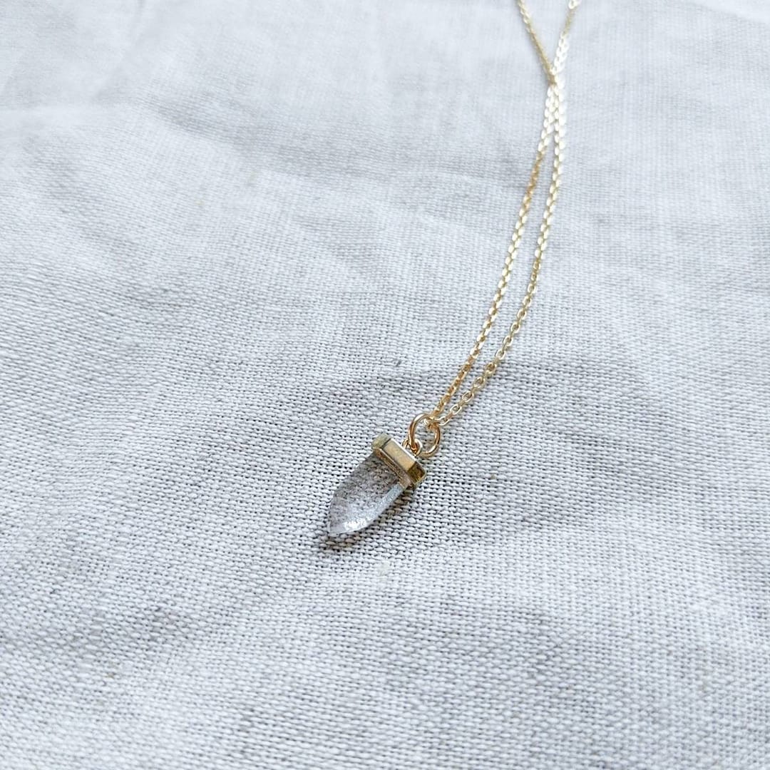 Tiny Crystal Necklace, Mini Quartz Crystal Necklace, Healing Crystal ...