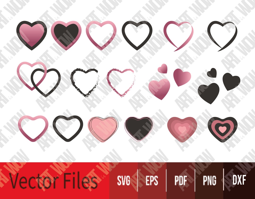 Simple Heart Svg Bundle Valentine Day Svg Hearts Svg Png Love Svg - Etsy