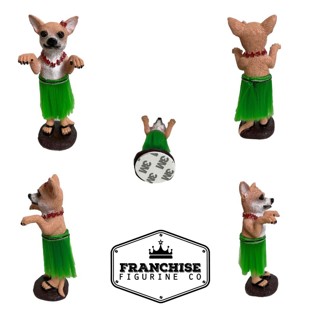 Hula Chihuahua Bobblehead - Hand-painted Dashboard Dog Car Accessory - Etsy