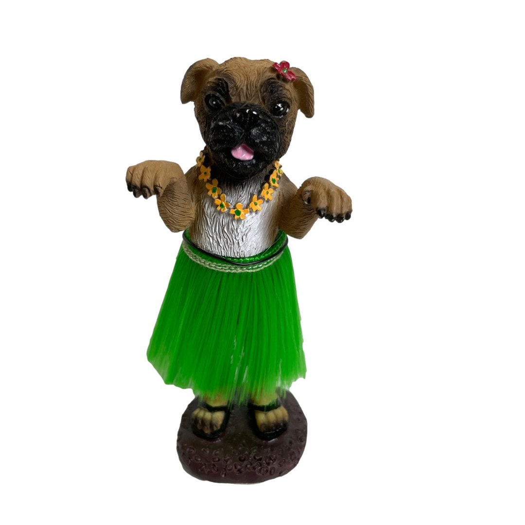 Hula Pug Gift Dog Doll Dashboard Car Accessories Bobblehead for Van ...