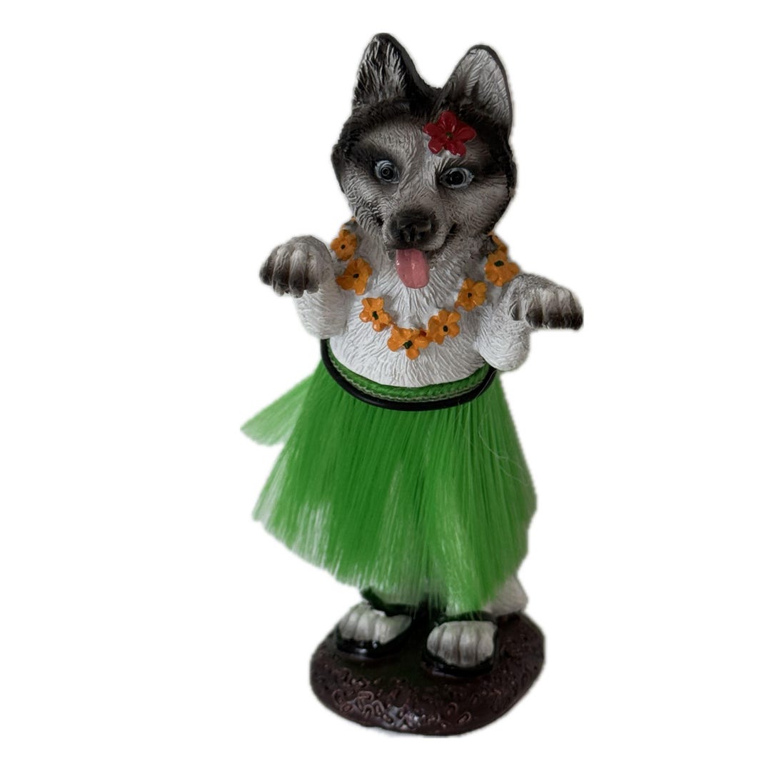 Hula Siberian Husky Gift Dog Doll Dashboard Car Accessories Bobblehead ...