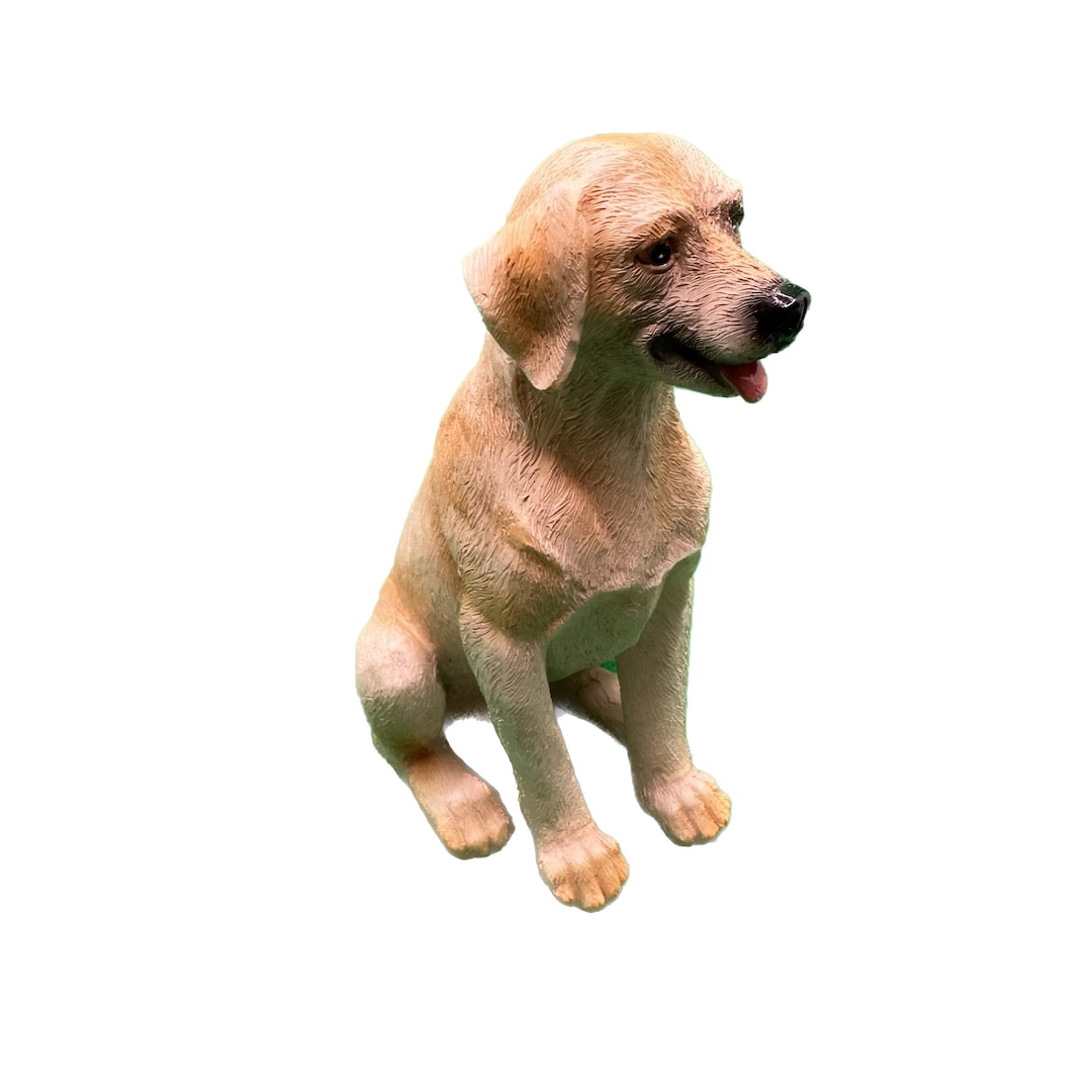 Yellow Labrador Retriever Figurine Statue Sitting Dog Figurine ...