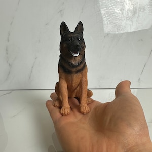 German Shepherd Figurine Statue Sitting Dog Figurine Collectible Gift ...